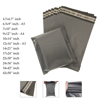 Grey Mailing Bags Large Medium Small Plastic Postage Postal Mail UK ...