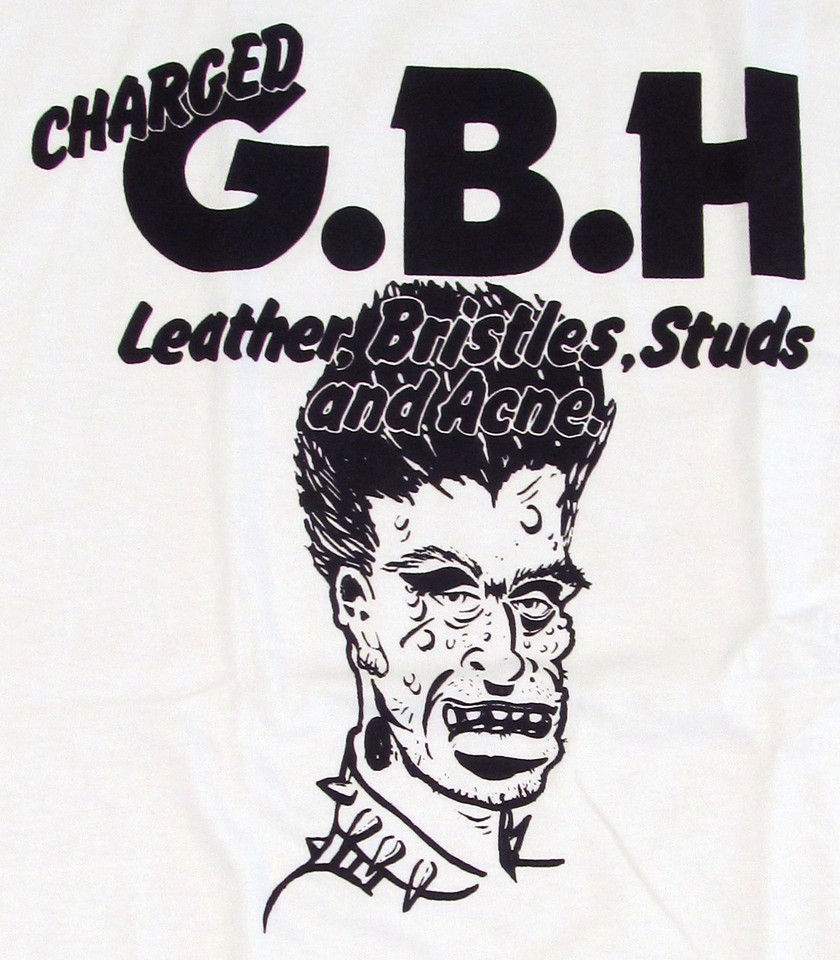 CHARGED GBH T-shirt G.B.H. Studs Punk Rock Tee Adult S,M,L,XL White New ...