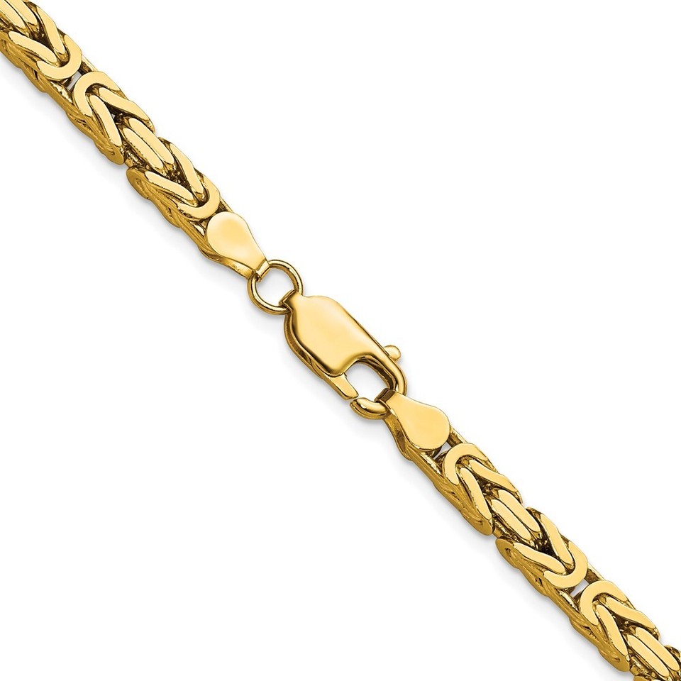 14K Yellow Gold 4mm Byzantine Chain Necklace 22" Men 60.13g Perfect ...
