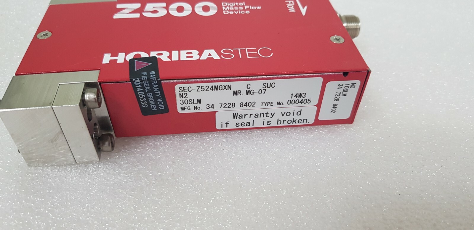 HORIBA STEC Z500,SEC-Z524MGXN,VALVE:C,N0,10SLM DIGITAL MASS FLOW DEVICE ...