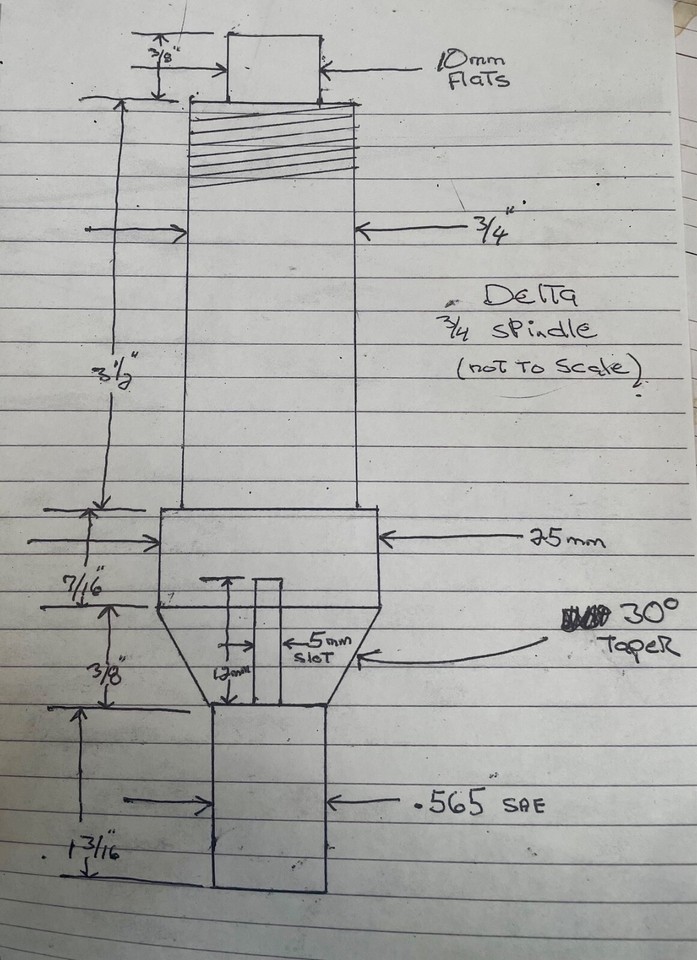 DELTA 3/4" SHAPER SPINDLE SET FITS MOST 3 HP REMOVABLE SPINDLE DELTA ...