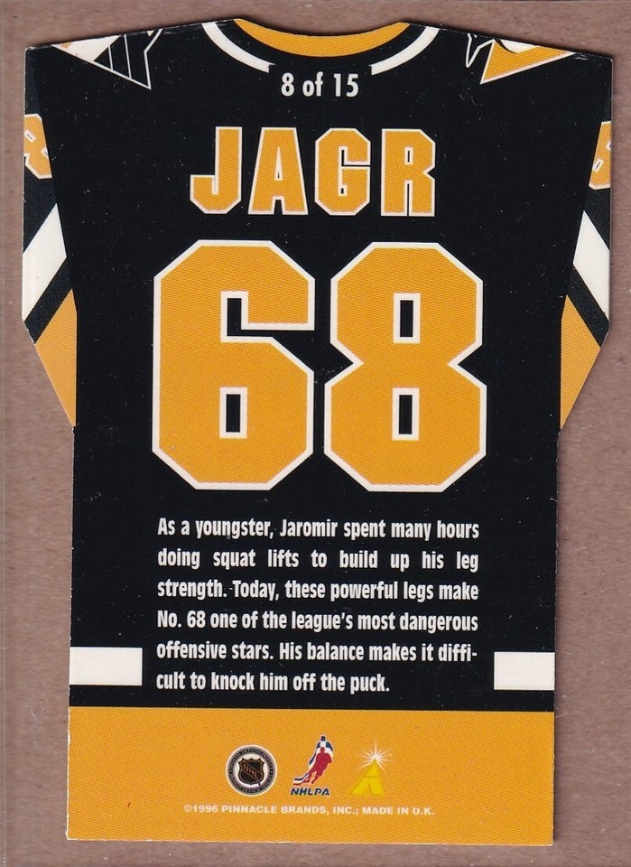 1996-97 Pinnacle By The Numbers #8 Jaromir Jagr - Pittsburgh Penguins ...