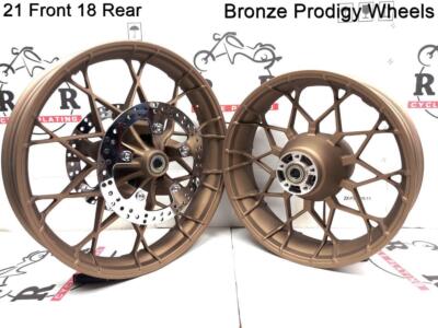 Harley Bronze 21" F 18R Prodigy Wheels 2 Polish Rotors 09-24 Road Glide ...