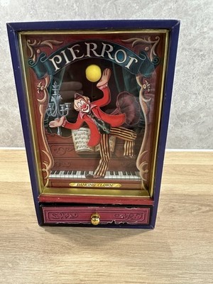 Vintage Automaton Music Box/Dancing Clown/Circus Theme/Wind Up ...