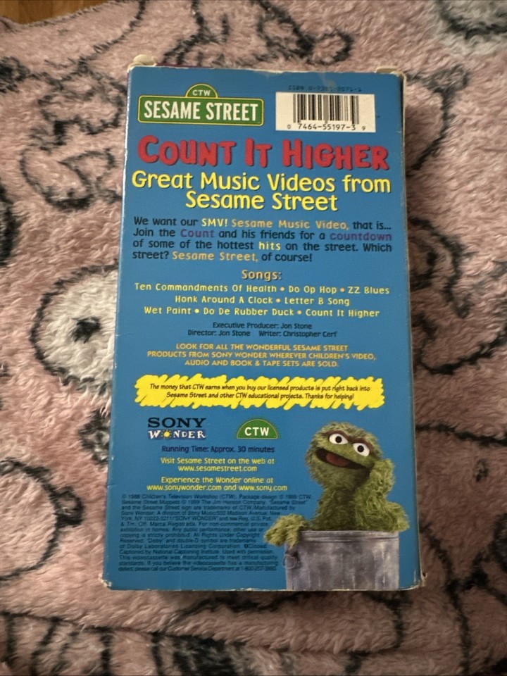 Sesame Street Count It Higher VHS Tape 1999 Great Music Videos From ...