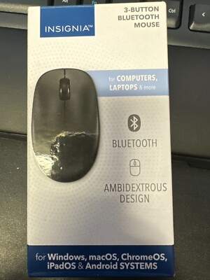 Insignia Bluetooth wireless travel 3-Button Mouse for Mac PC Laptop ...