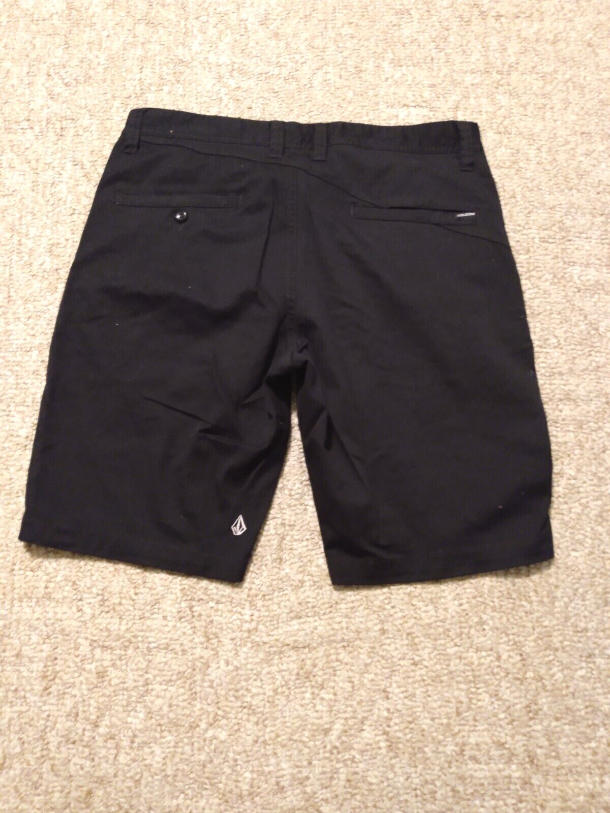 Volcom Shorts Mens Black Size 34 True to This Cotton Blend Pockets Logo ...