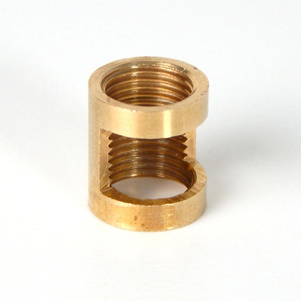 Solid Brass Coupling with Hickey Cut Out 1/8f ip x 1/8f ip Lighting ...