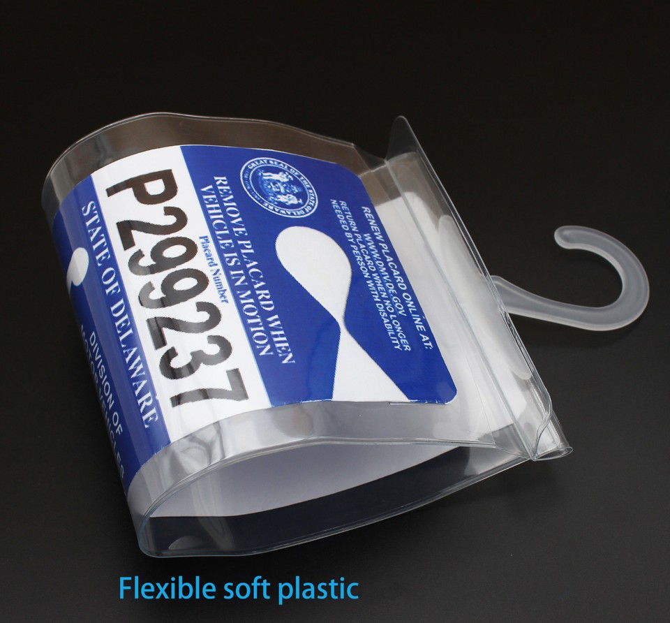 2x Handicap Parking Permit Placard Protector Cover Hanger Car Holder ...
