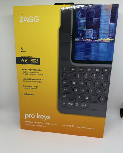 ZAGG Pro Keys Wireless Keyboard Detachable Case iPad Pro 11" & iPad Air ...
