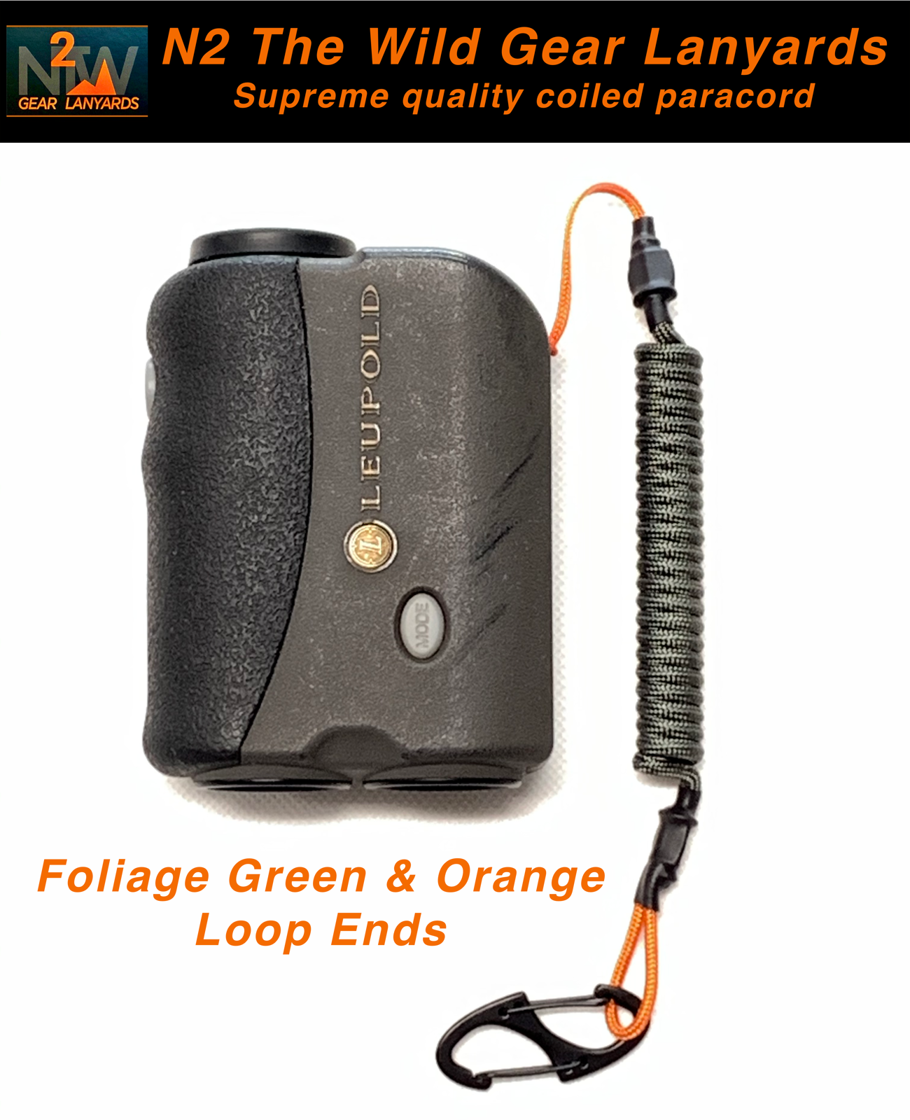 N2 The Wild Gear Lanyards Foliage Green & Orange Bino Harness ...