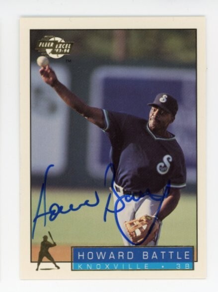 SIGNED BASEBALL CARD AUTO HOWARD BATTLE TORONTO BLUE JAYS 1993 FLEER ...