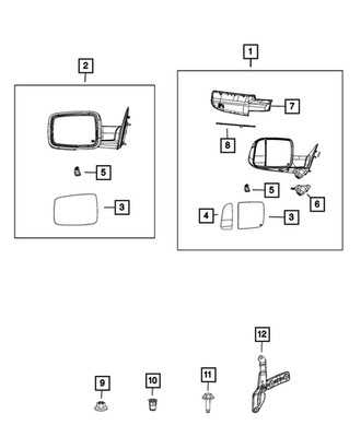Genuine Mopar Outside Rear-View Mirror Left 68462857AA | eBay