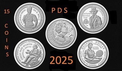 2025 P-D-S American Women Quarters Set - 15 Coin Set from Mint ...