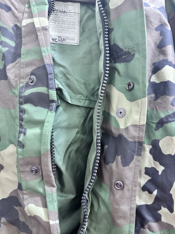 US Army Tenner Ind. Parka Jacket Mens Sz Large Short Camo Cold Weather ...