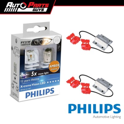 PHILIPS BAU15S PY21W X-treme Ultinon LED Amber Indicator Light With ...