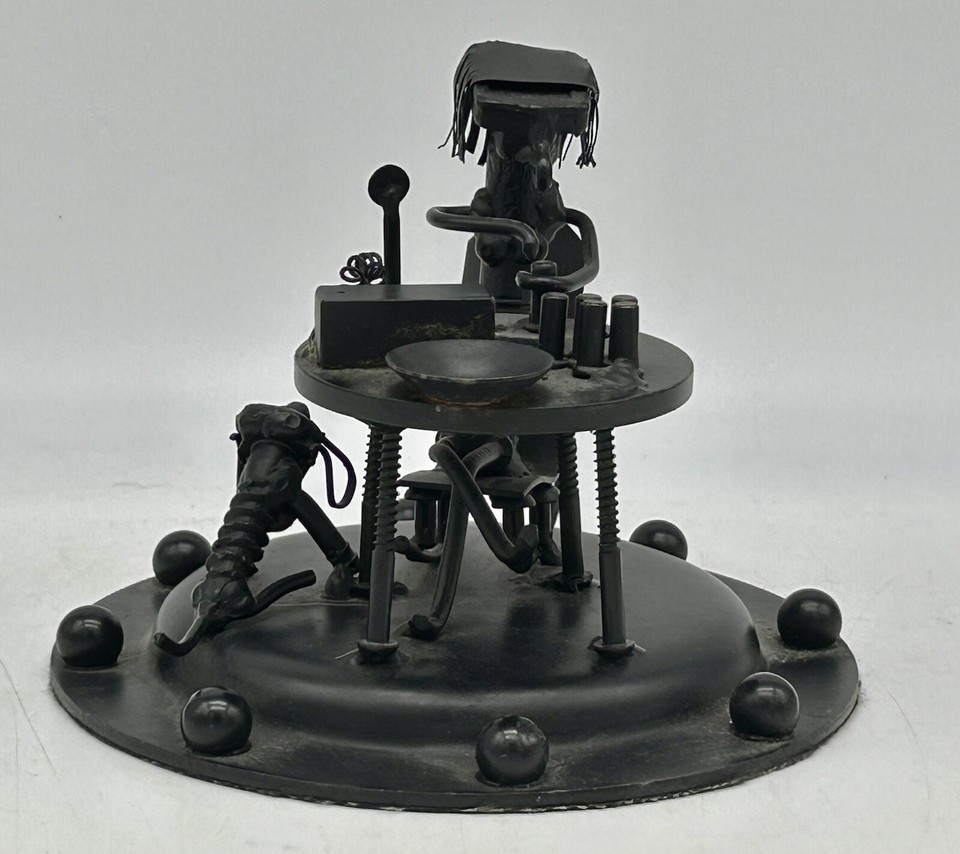 Folk Art Metal Nuts and Bolts Sculpture: Woman at Work, Handmade | eBay