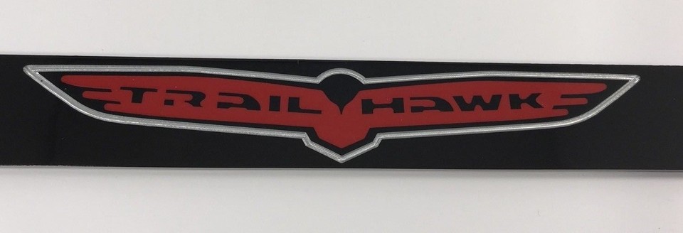 Black License Plate Frame w/ Red & Black TrailHawk Emblem For Jeep ...
