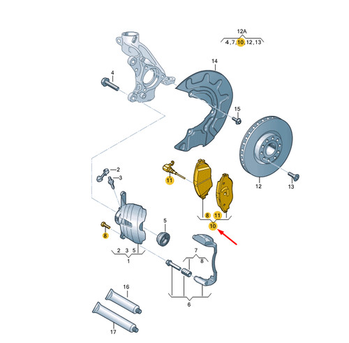 NEW AUDI Q2 FRONT WHEEL BRAKE PAD SET 8V0698151S ORIGINAL | eBay