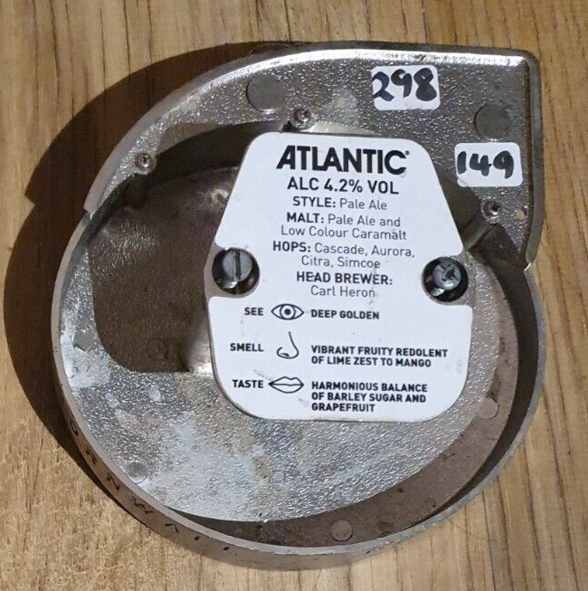 Beer pump clip badge SHARP'S brewery ATLANTIC real ale METAL Cornwall ...