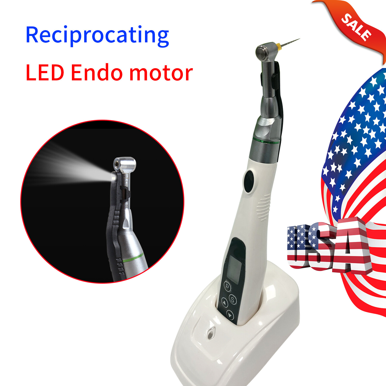 Wireless Dental LED Endo Motor 16:1 Contra Angle Handpiece Root Canal ...