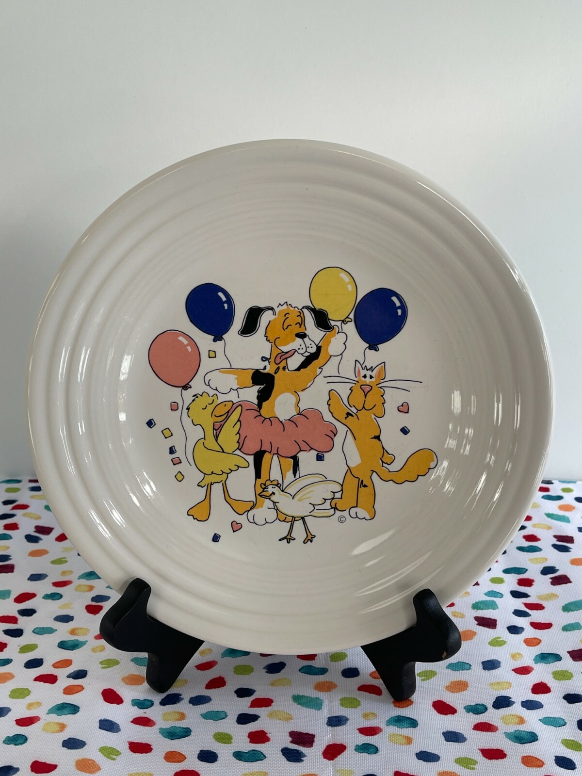 Fiestaware Party Animals Lunch Plate Fiesta White Exclusive 9 inch ...