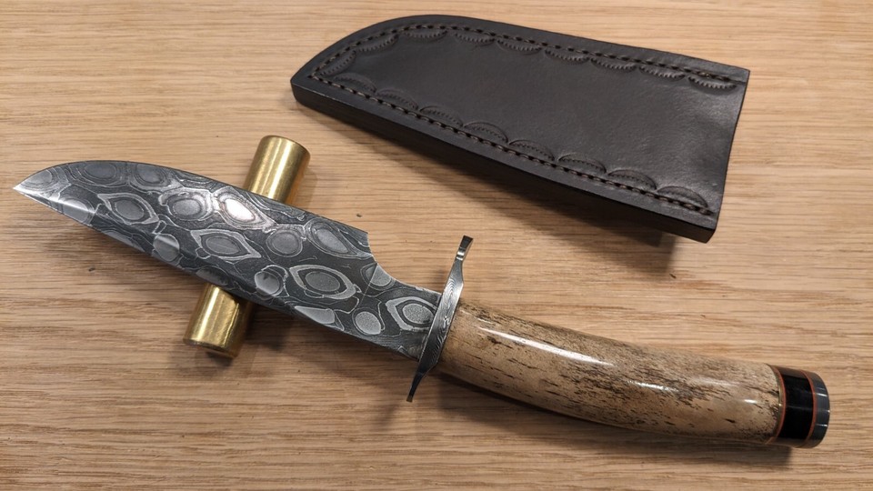 Craig Steketee, STEK KNIVES, handmade damascus Bone Hunting knife and ...