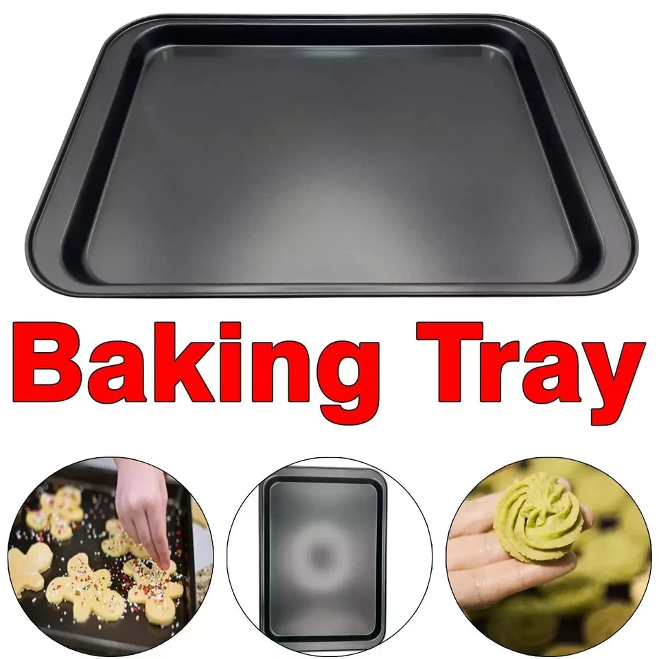 Oven Tray Set Baking Roasting Trays Non Stick Cake Tins Cooking Carbon ...