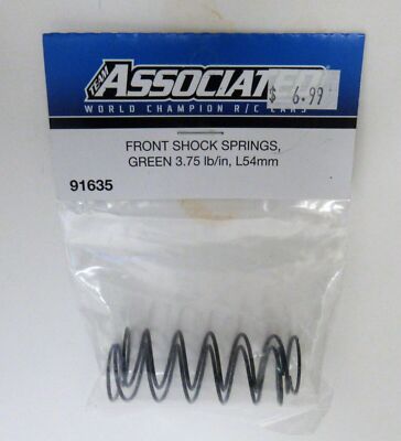 Team Associated Front Shock Springs, Green 3.75 lb/in, 54mm Length ...