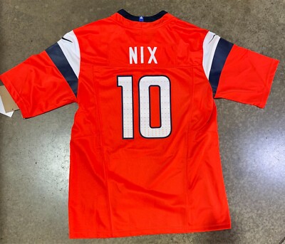 Denver Broncos Bo Nix Jersey # 10 Orange with Captain Patch | eBay