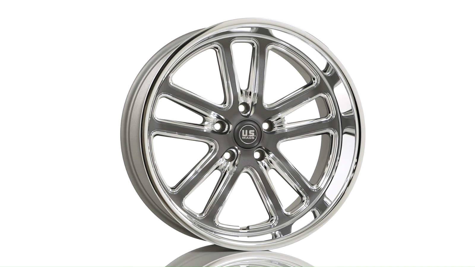 Set 4 US Mag U130 Bullet 22x9 5x5 Textured Gunmetal Milled Wheels 22 ...