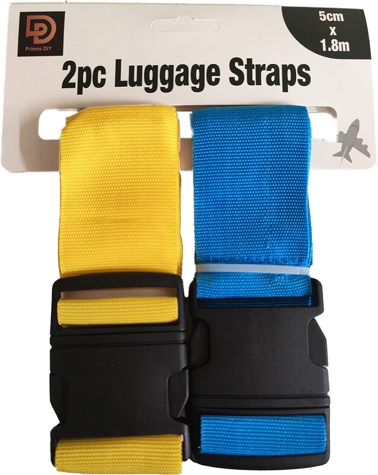 Luggage Suitcase Straps Heavy Duty Snap Buckle Neon easily Spotted ...