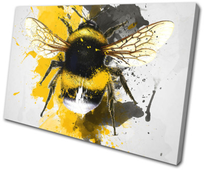 Bee Nature Paint Abstract Animals SINGLE CANVAS WALL ART Picture Print ...