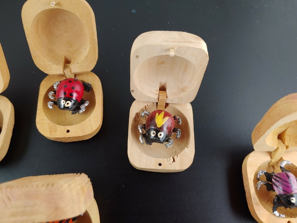 Handmade Bug In A Box Gag Toy Gift Moving Legs Novelty Bug in a nut ...