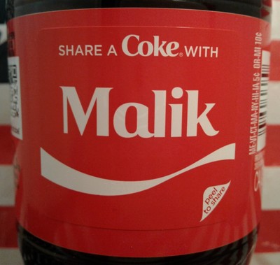 Share A Coke With Malik 2018 Personalized Gift Limited Edition Coca ...