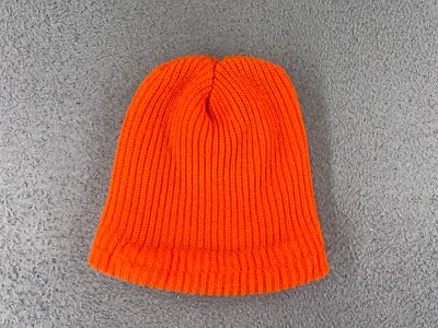 Beanie Toque Adult One Size Orange Knit Acrylic High Visibility Hunting ...