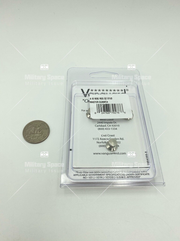 GENUINE U.S. ARMY IDENTIFICATION BADGE: MASTER GUNNER - SILVER OXIDIZED ...