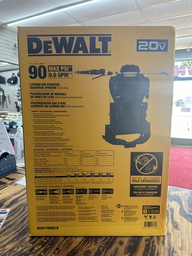 DeWalt 20V Max 4 Gallon Backpack Sprayer Cordless TOOL ONLY DXSP190681B ...