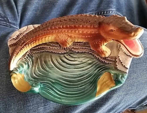 Vintage Alligator Ashtray/ Pipe Holder. | eBay