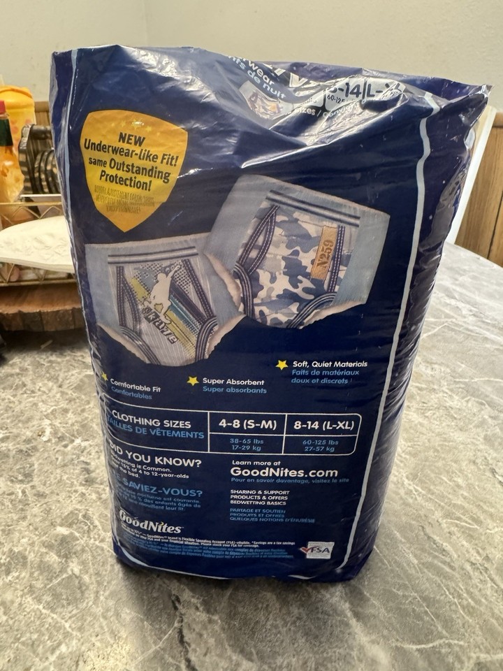 Brand New GoodNites Bedtime Underwear Jumbo 12 Count L-XL 60-125 Lbs | eBay