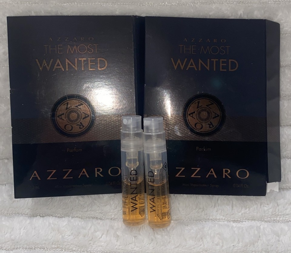 2 X The Most Wanted Azzaro for Men Parfum Sample Spray 0.04 fl oz/ 1.2 ...