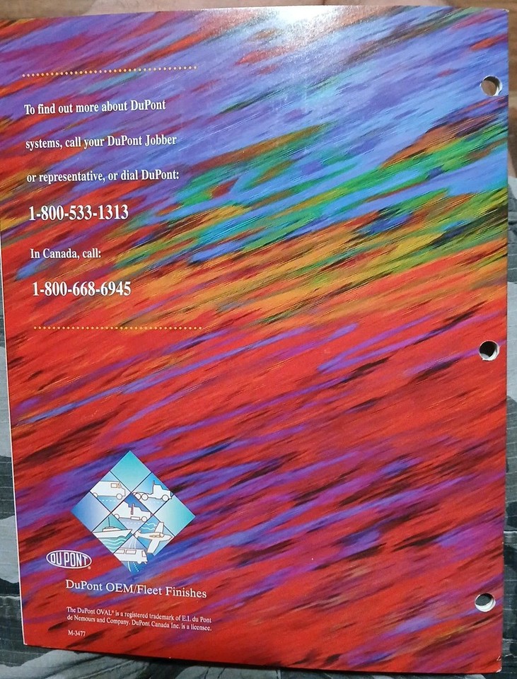 IMRON 5000 6000 METALLIC & SOLID COLORS DUPONT CHIP BOOK 200 CHIPS M ...