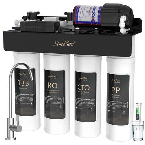 SimPure 400GPD UV Reverse Osmosis System Tankless Water Filters System ...