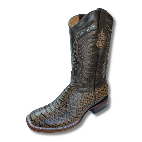 MEN'S COWBOY PYTHON PRINT SQUARE TOE PULL ON BOOT - Handmade in Mexico ...
