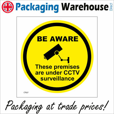 CT027 BE AWARE THESE PREMISES ARE UNDER CCTV SURVEILLANCE SIGN SECURITY ...