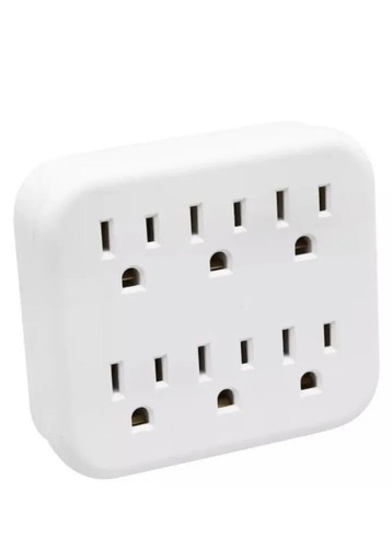 6 Outlet Wall Outlet Adapter Multi Plug Power Splitters Electrical Tap ...