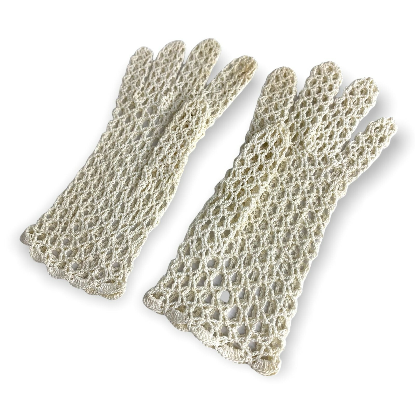 Vintage Mesh Crochet Riding Gloves - Gem