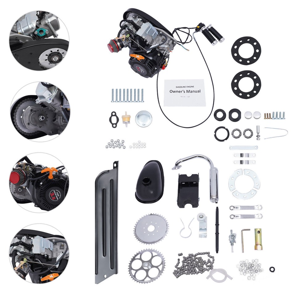 100cc 4-stroke Bicycle Engine Kit Set Gas Motorized Motor Bike Modified ...