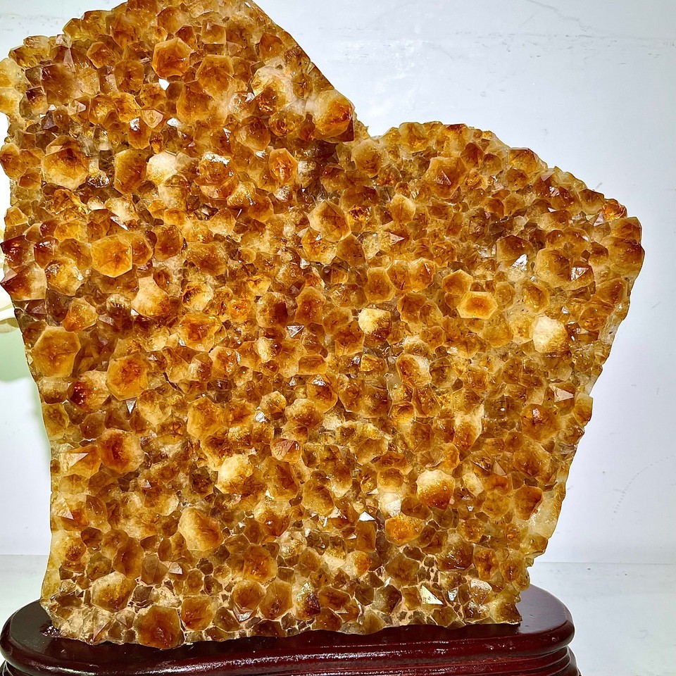 17.18LB Rare natural yellow crystal cluster flower yellow crystal block ...