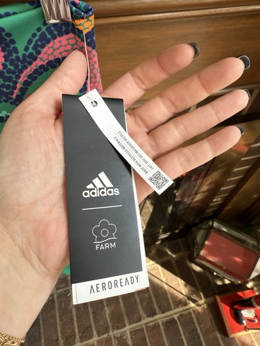 FARM RIO x ADIDAS High Rise Tights Green Patterned Training 7/8 Size ...